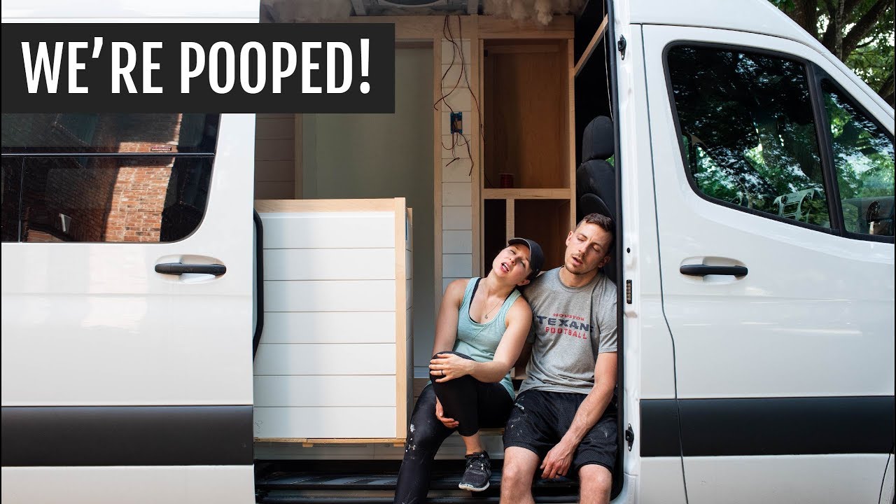 Van Conversion Shower Updates + Headliner Shelf | Van Build Series ...