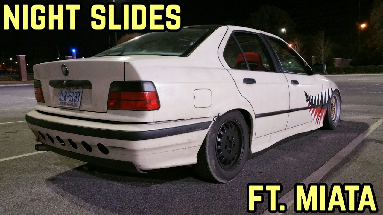LATE NIGHT BMW E36 325i DRIFTING ft. MIATA!!!! - YouTube