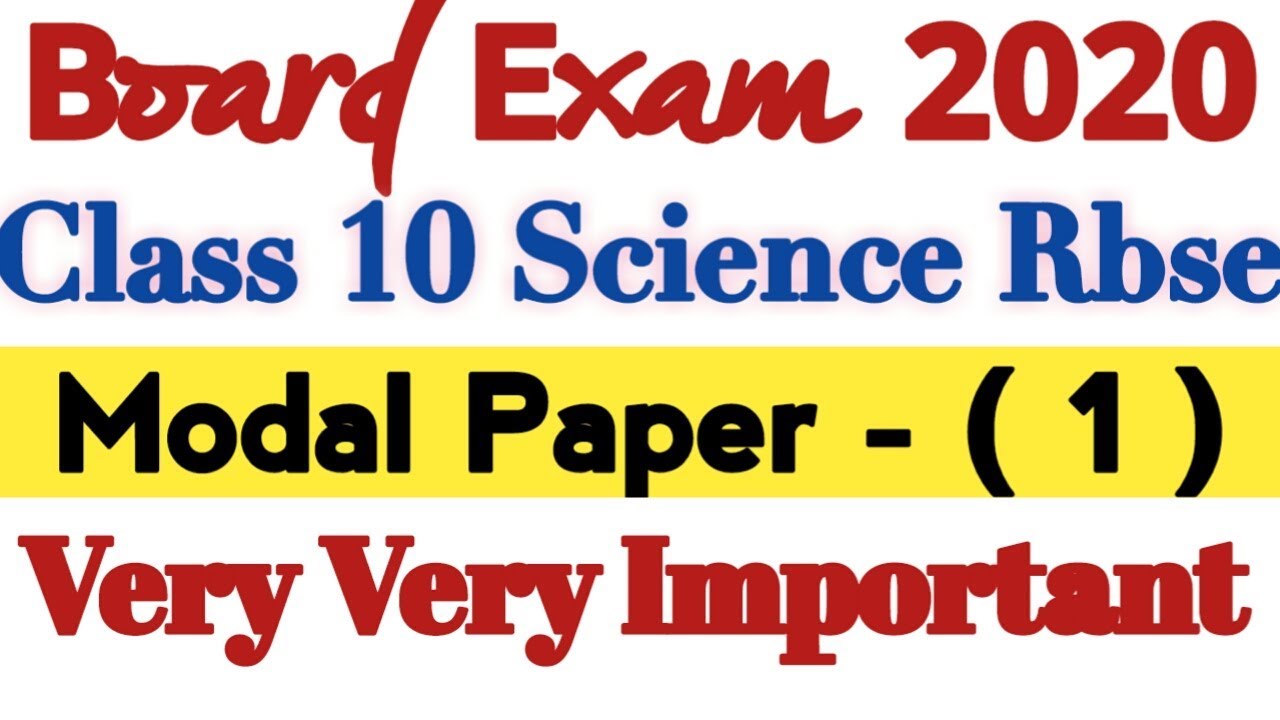 Board Exam 2020 Class 10 Science Rbse Important Question and Answer ...