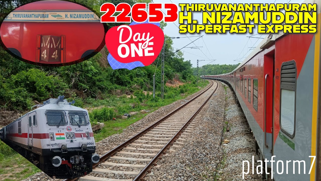 Shoranur Jn to Mathura Jn - Day 1 of 2 day journey on 22653 H ...