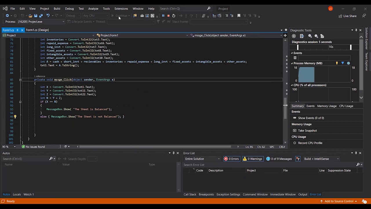 Balance sheet Project in C# GUI - YouTube