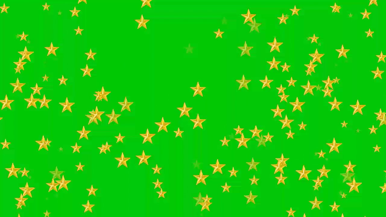 yellow stars animated green screen - YouTube