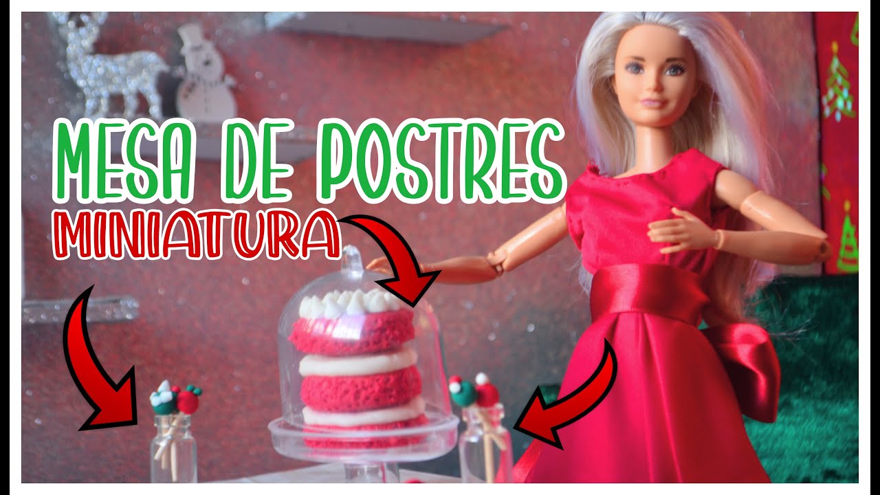 Mesa De POSTRES MINIATURA De Porcelana Fría Para Barbie - YouTube