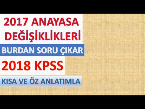 2017 ANAYASA DEĞİŞİKLİKLERİ KISA ÖZ ANLATIMLA