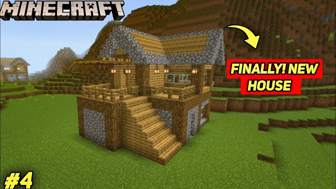Epic First Minecraft House Build | Survival Gameplay #4 - YouTube