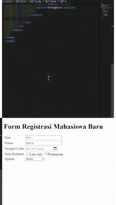 membuat form registrasi di website menggunkan html - YouTube