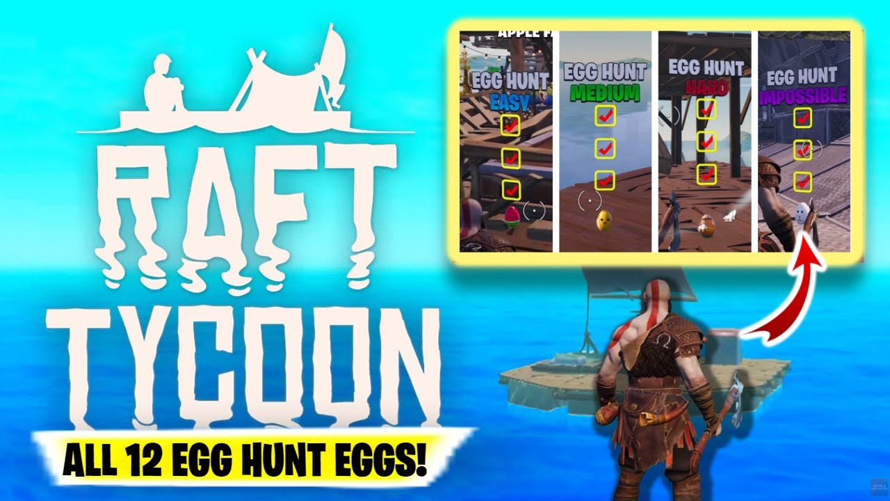 RAFT TYCOON Fortnite (All 12 EGG HUNT EGGS) | RAFT TYCOON Fortnite Egg ...