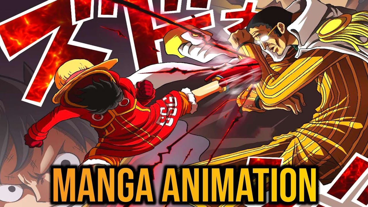 LUFFY VS KIZARU FULL MANGA FIGHT ANIMATION - One Piece Manga - YouTube