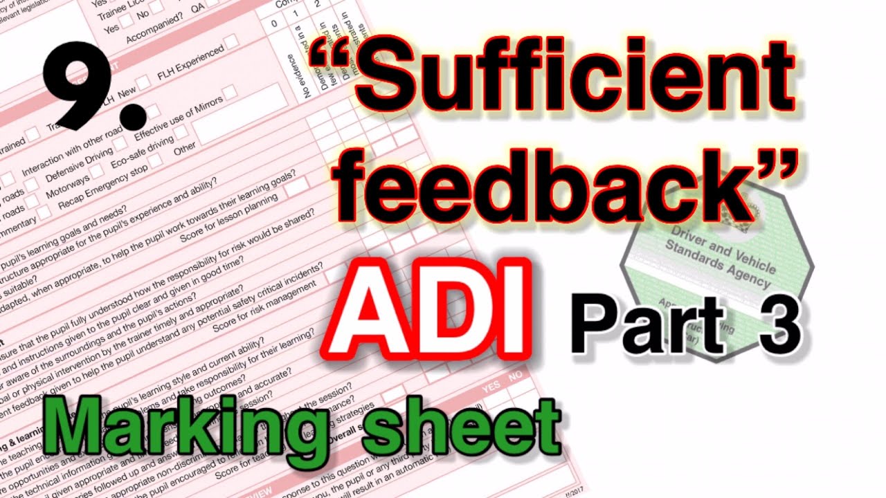 ADI part 3. Understand the marking sheet. 9. Sufficient feedback - YouTube