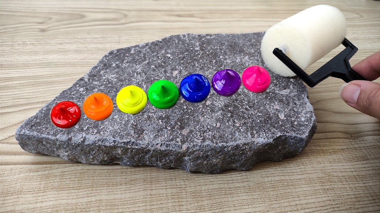 Easy Stone Painting | Satisfying Acrylic Painting on Rocks | Rainbow ...