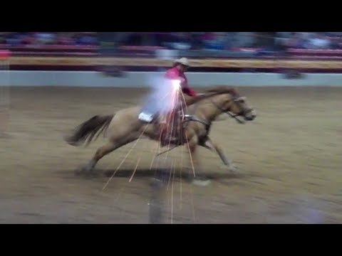Mounted shooting - rifle (with pistol too) at Houston Livestock Show ...