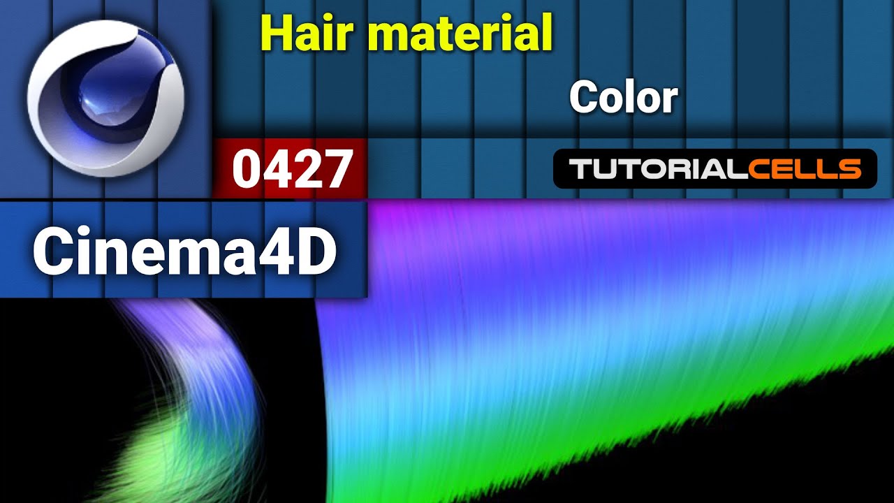 0427. hair material ( hair color ) in cinema 4d - YouTube
