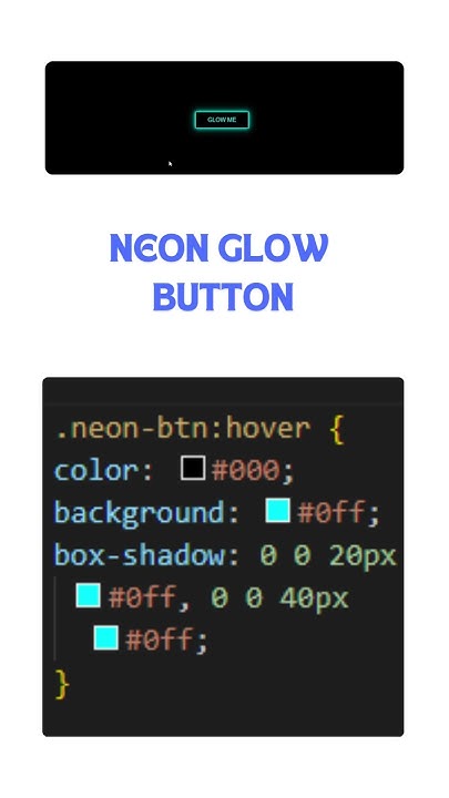 Neon Glow Button Html Css Javascript Coding Programming