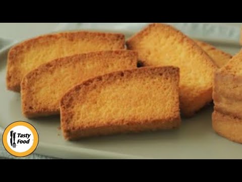 Homemade Dry Cake/ Cake Rusk Recipe By Tasty Food | Bakery Style Crispy ...