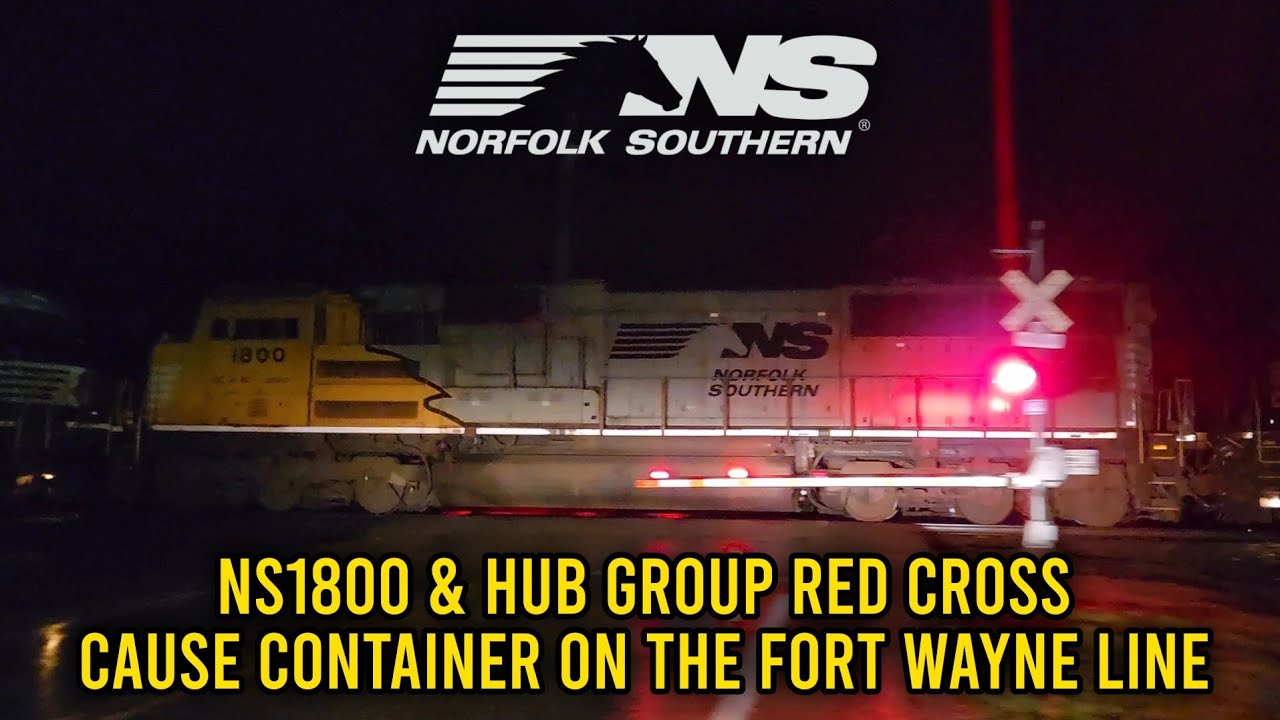NS1800 & Hub Group Red Cross Cause Container On The Fort Wayne Line ...