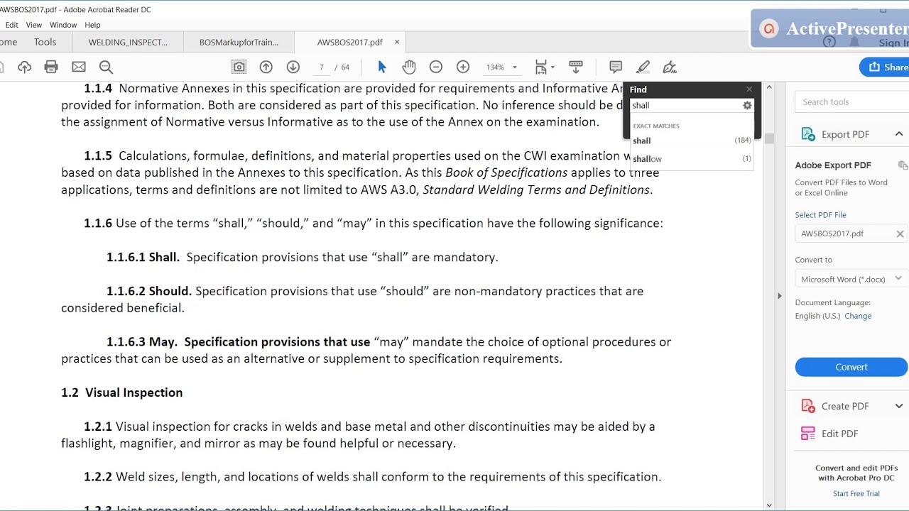 AWS Book of Specification Clause 1 General Requirements - YouTube