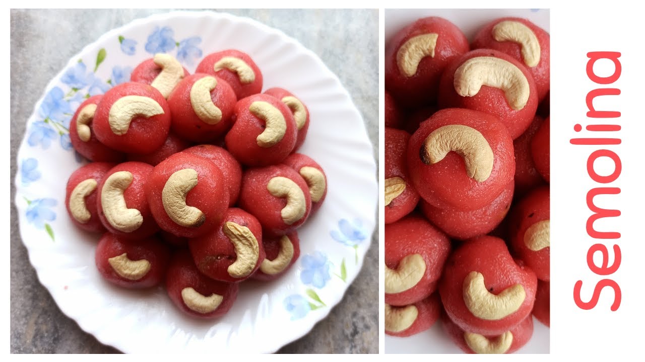 Red Sweet Laddu Recipe| Semolina Dessert - YouTube