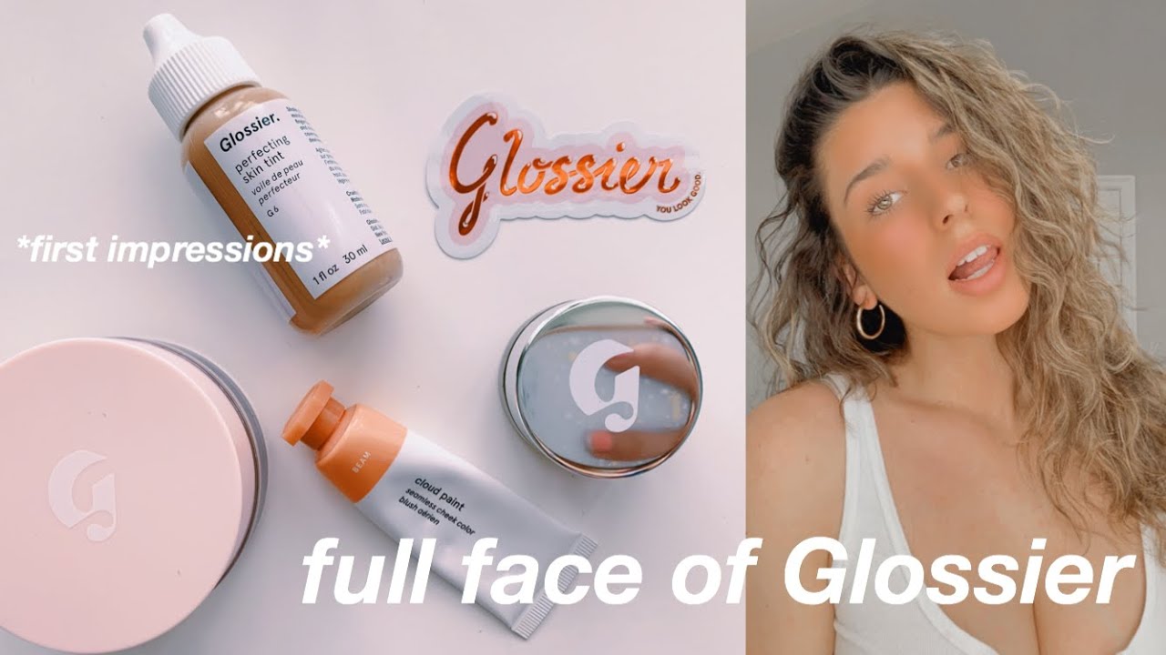 FULL FACE OF GLOSSIER - natural makeup routine - YouTube