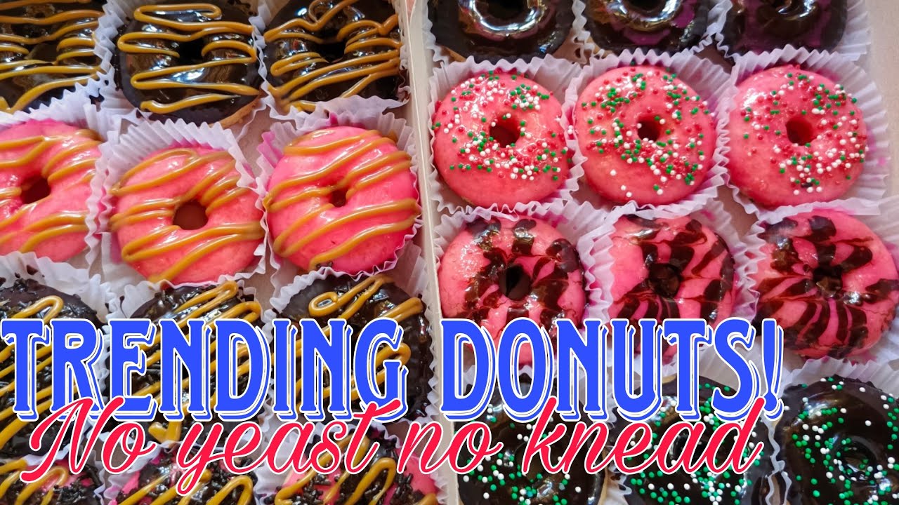 TRENDING DONUTS NO YEAST NO KNEAD || BAKED DONUTS|| MY VERSION PANG ...