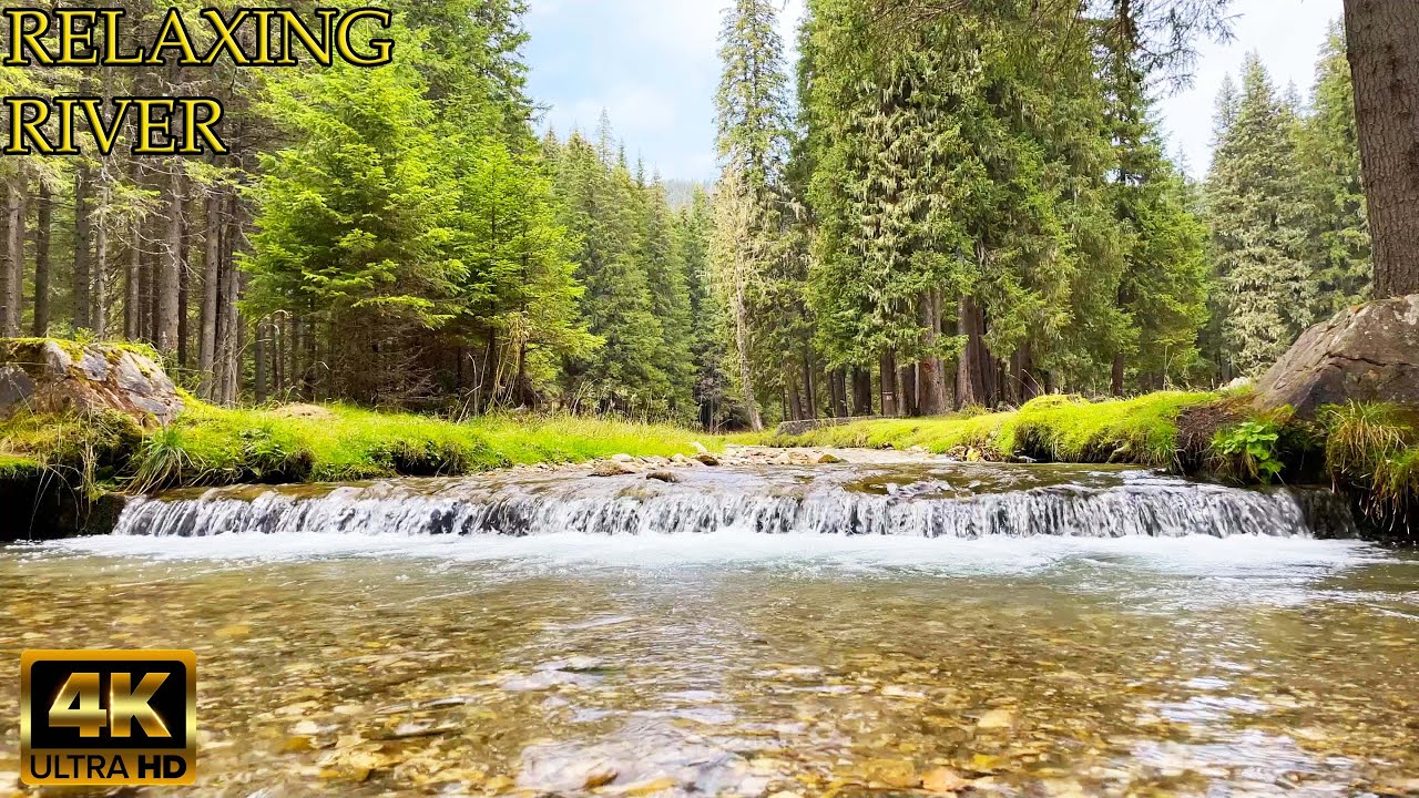 4K Nature Relaxing Mountain River | ASMR nature sound | Calming ...