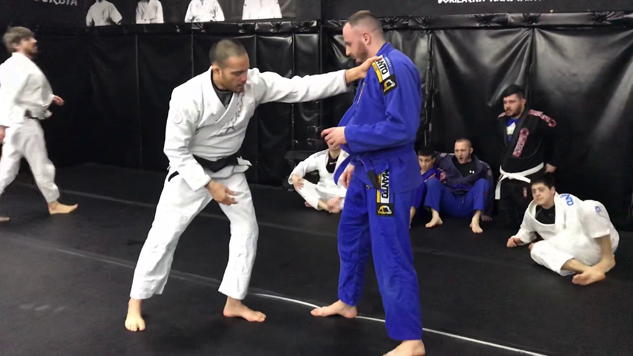 Lapel drag to double leg or to half guard sweep to Folding pass - YouTube