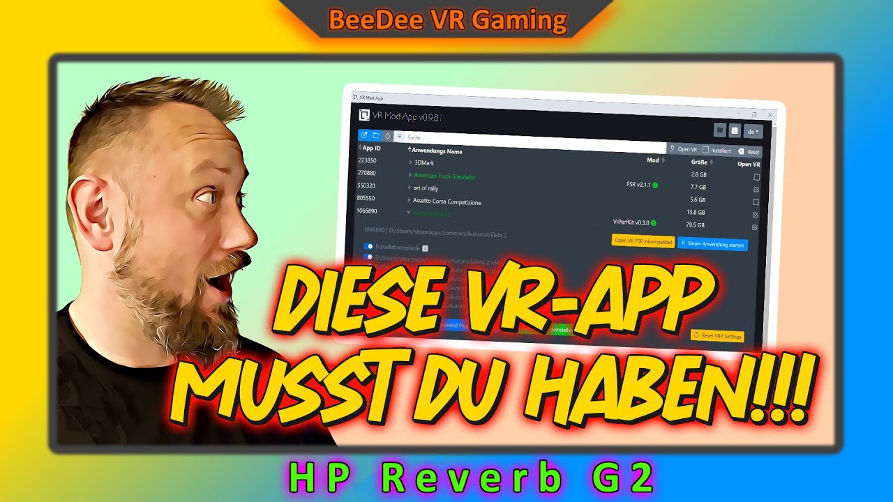 OpenVR FSR App / Die beste Unterstützung für eure VR Games / deutsch / german - YouTube
