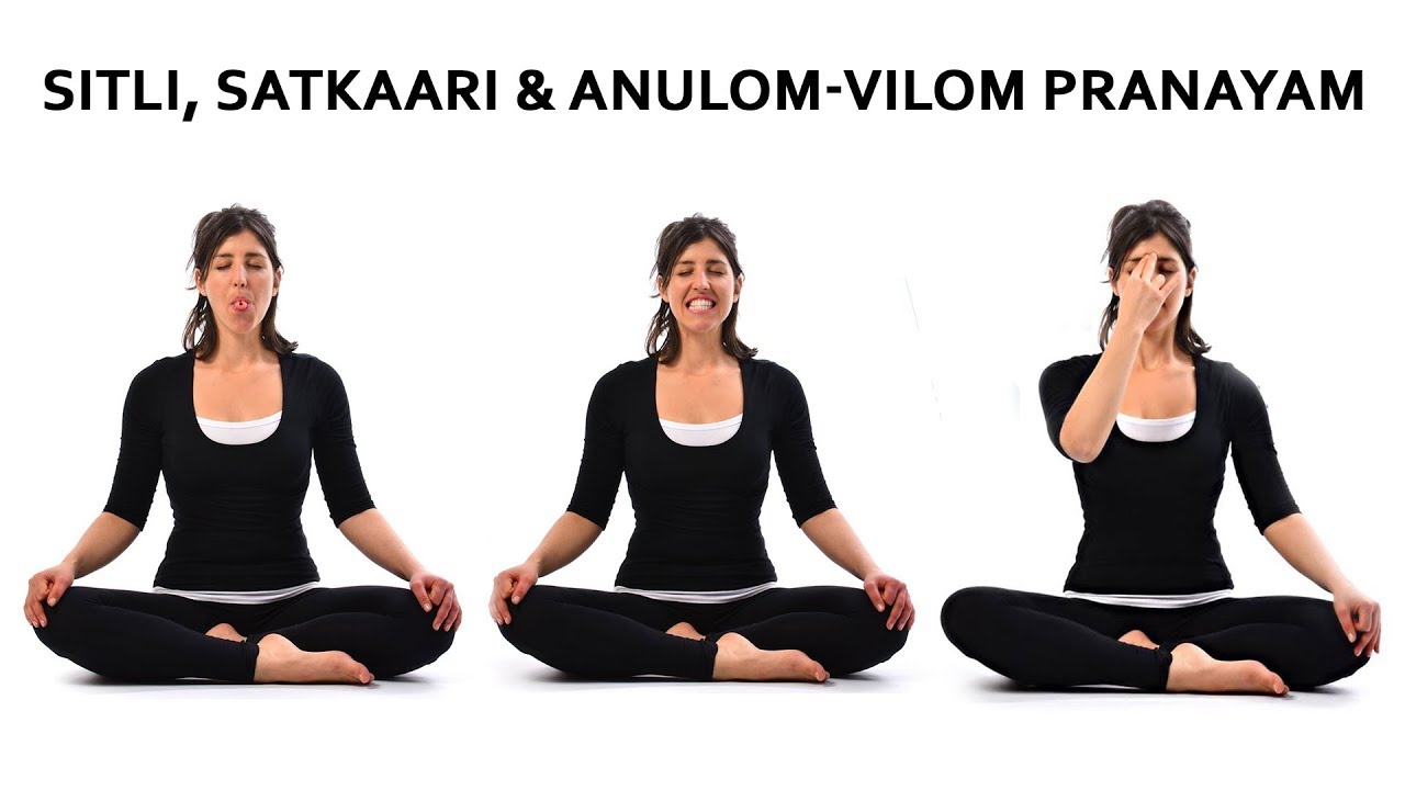 Sitli, Satkaari & Anulom-Vilom Pranayam- Rog Mukti- Yog Guru Dilip ...