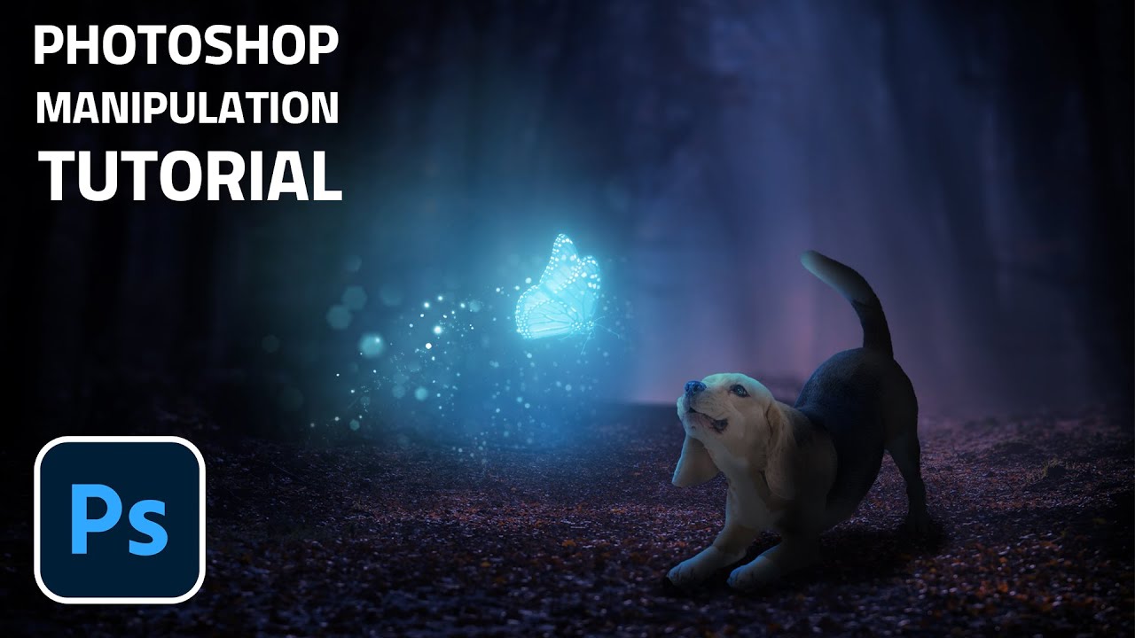 Photoshop Tutorial: Dramatic dog and butterfly | Manipulation Speed Art ...