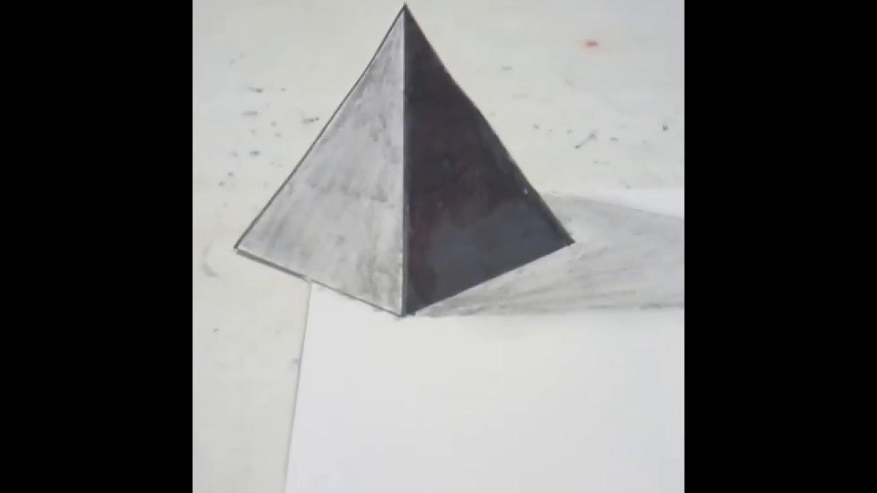 3D drawing | how to draw 3d pyramid drawing | easy and simple kids ...