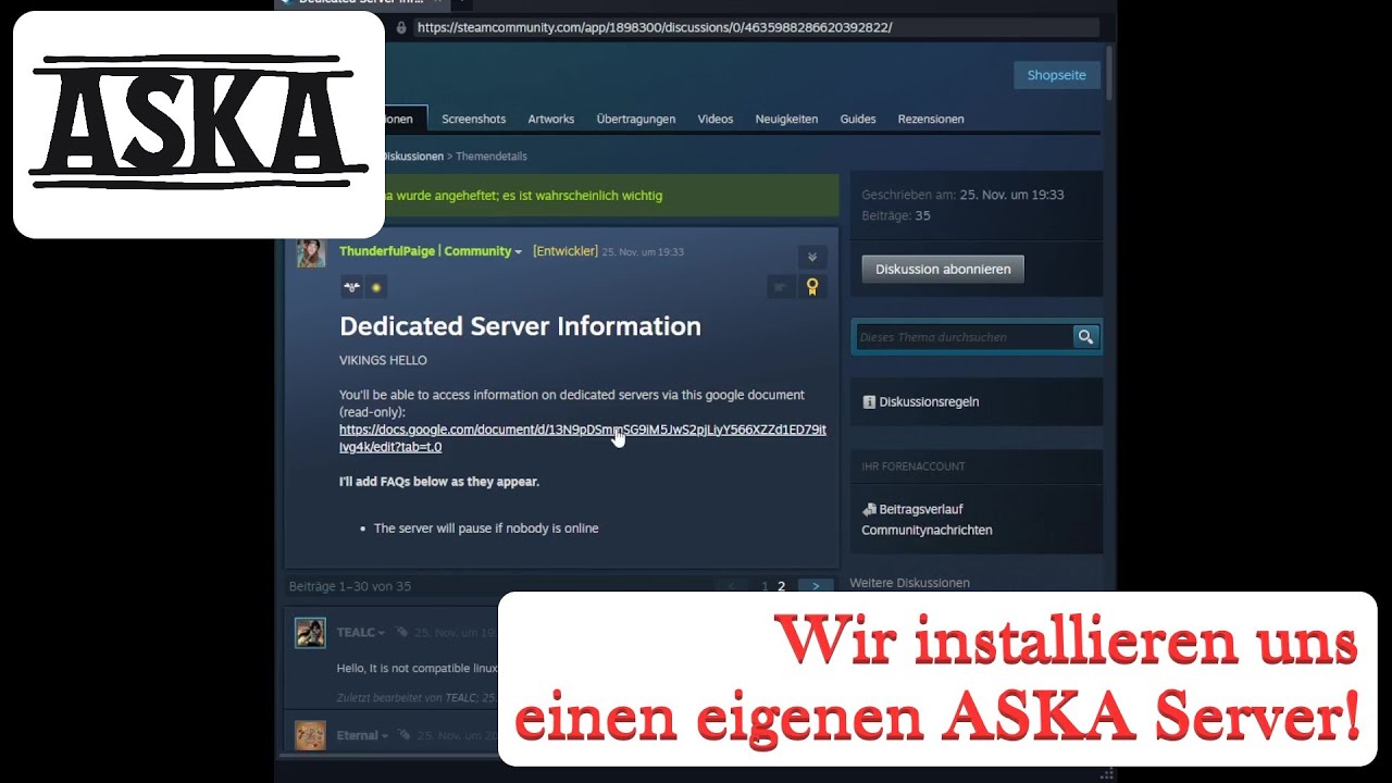 Aska - Ep. 54 - "Wir installieren uns einen eigenen ASKA Server!" - YouTube