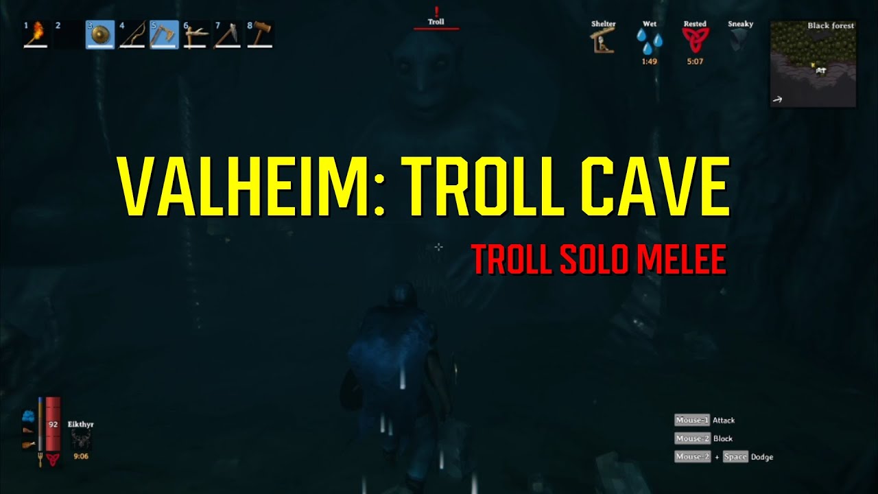 Valheim: Troll Cave - Troll Solo Melee - YouTube