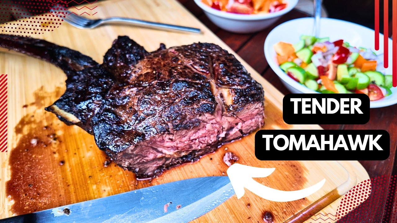 Smoking A TOMAHAWK Steak On The Ninja WOODFIRE Grill! - YouTube