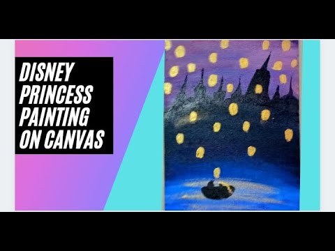 DISNEY PRINCESS PAINTING ON CANVAS - YouTube
