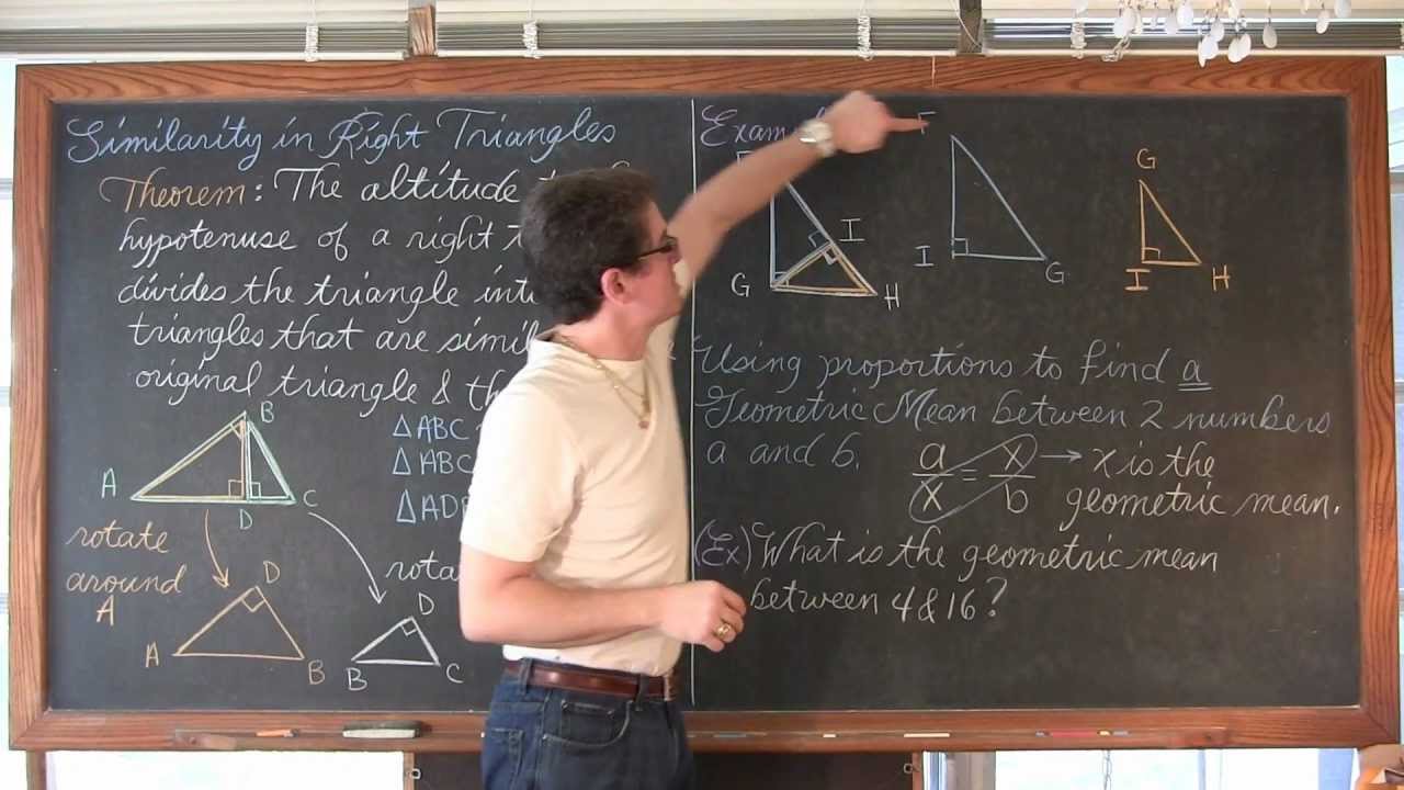 Similarity in Right Triangles - YouTube