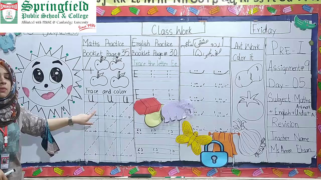 Preschool Level - 1: Revision Math Number '4' English Letter 'Ee' and ...