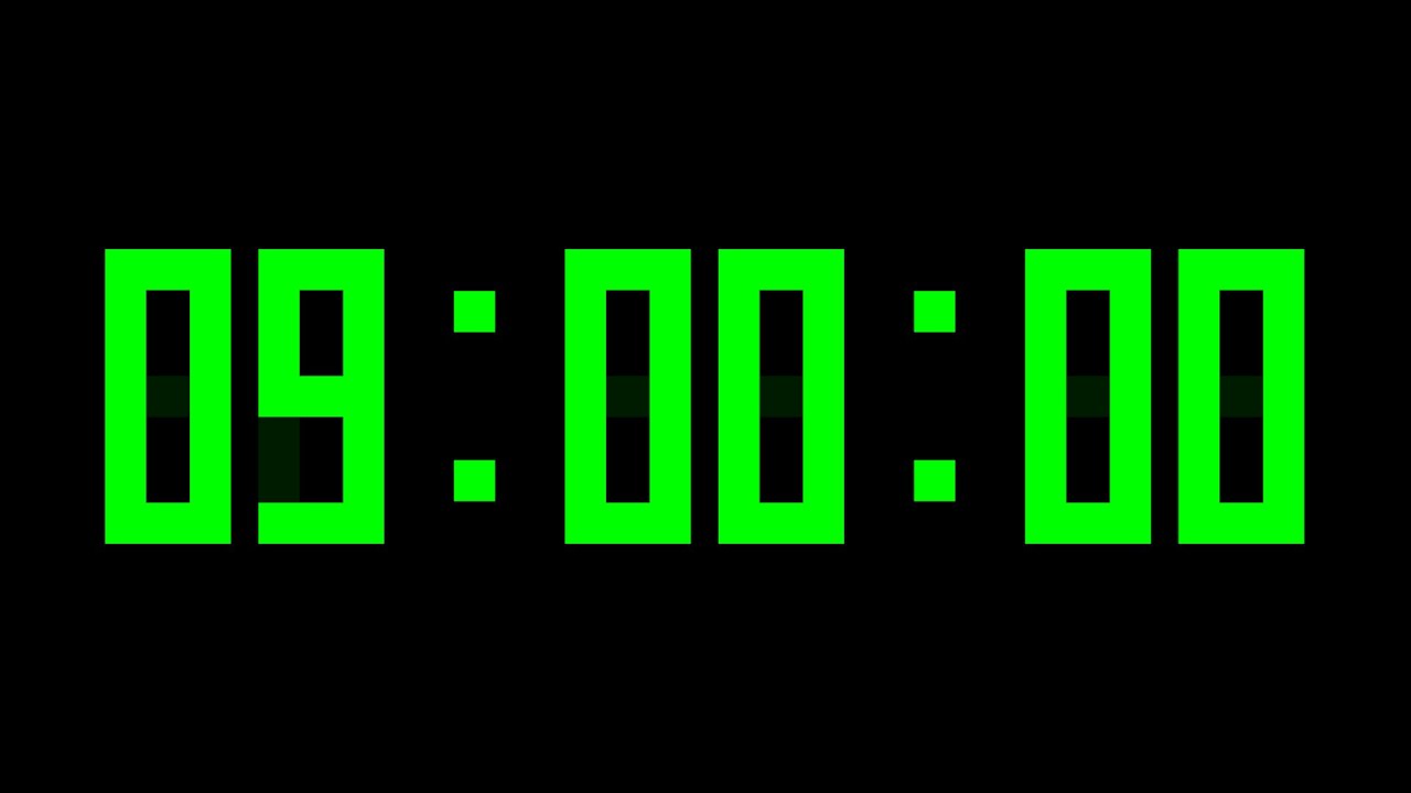 9 Hours Countdown Timer with Alarm & Time Markers / Chapters - Digital ...