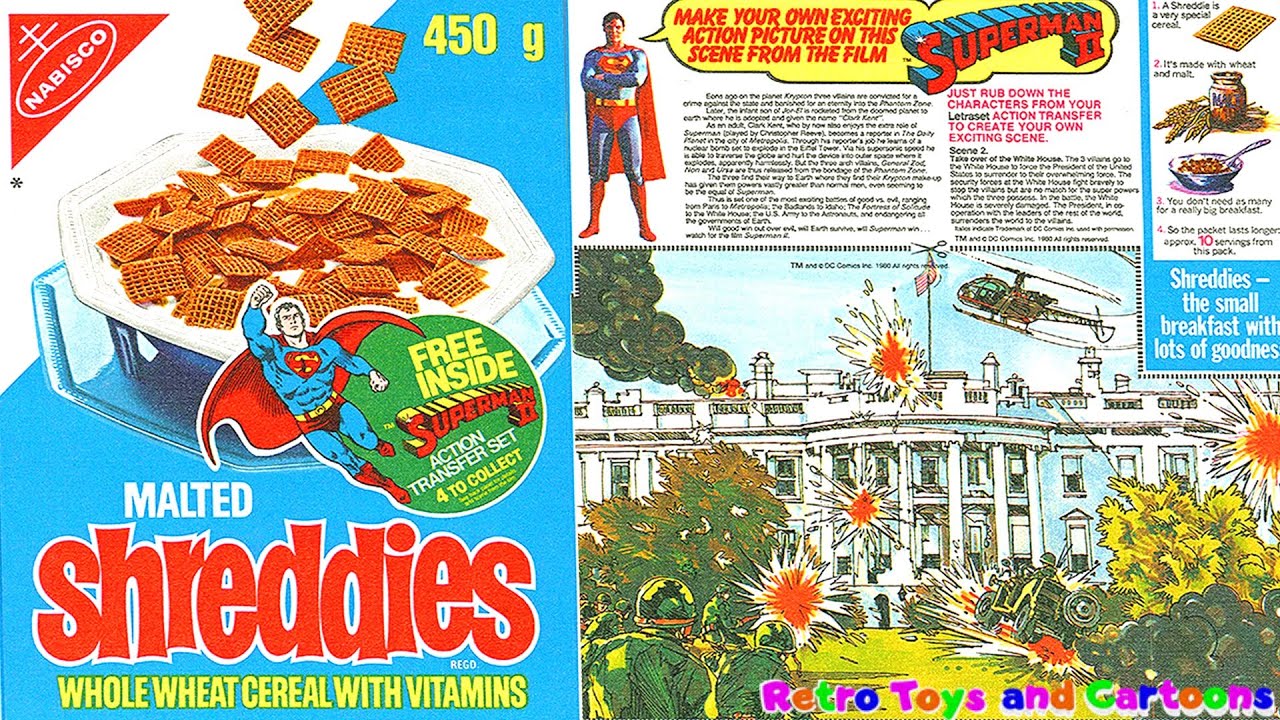 Superman II Action Transfer Set Shreddies Commercial Retro Toys and ...