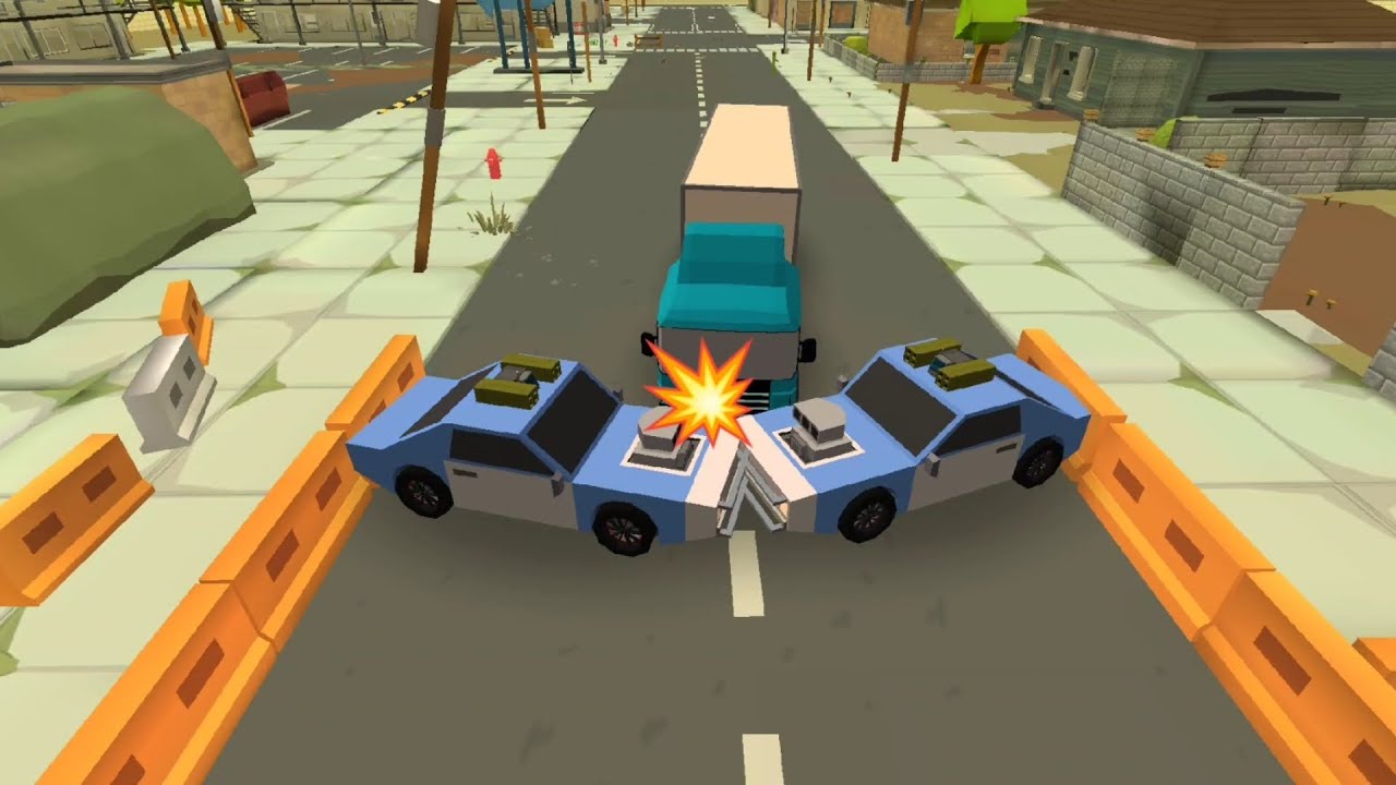 Police Roadblock Vs The Truck in Chicken Gun - YouTube
