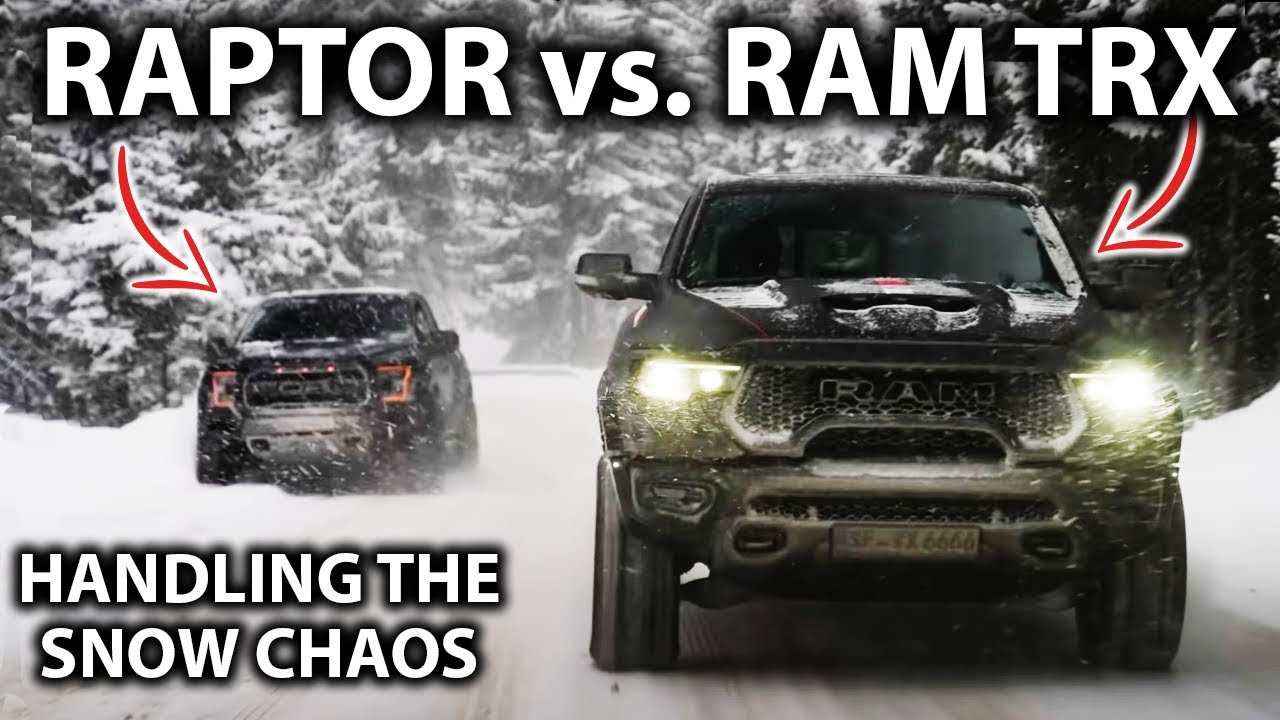 JURASSIC PARK: Ford Raptor vs Dodge Ram TRX snow chaos VLOG - Can they ...