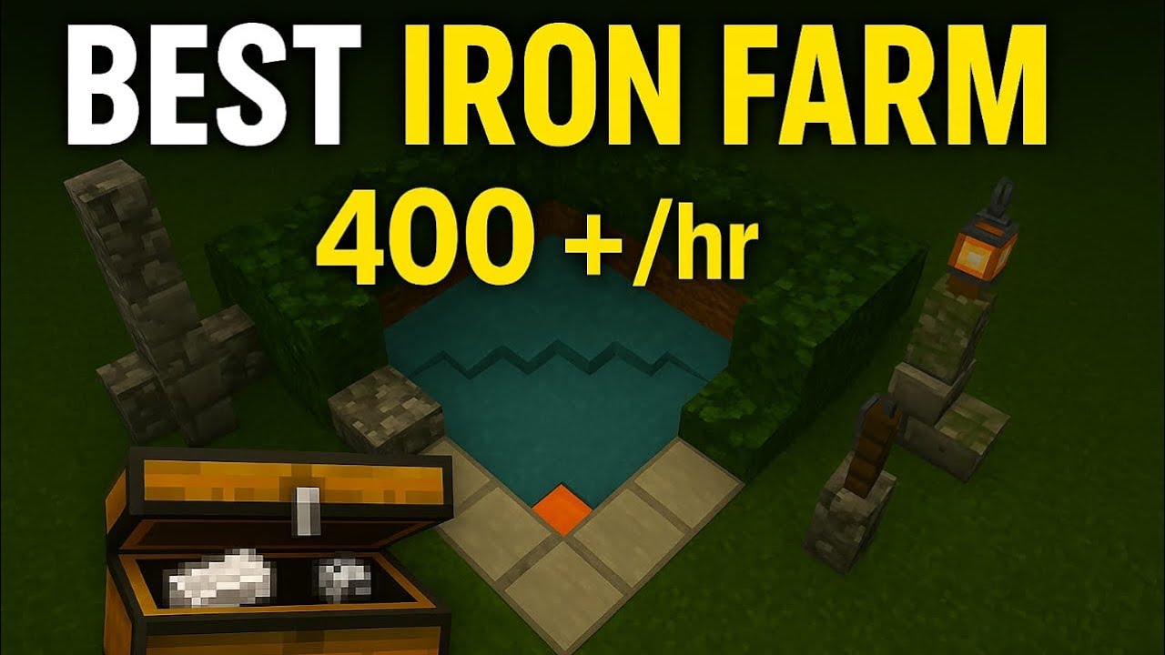 🤫Minecraft Iron Farm Guide – Get 400+ Iron Every Hour - YouTube