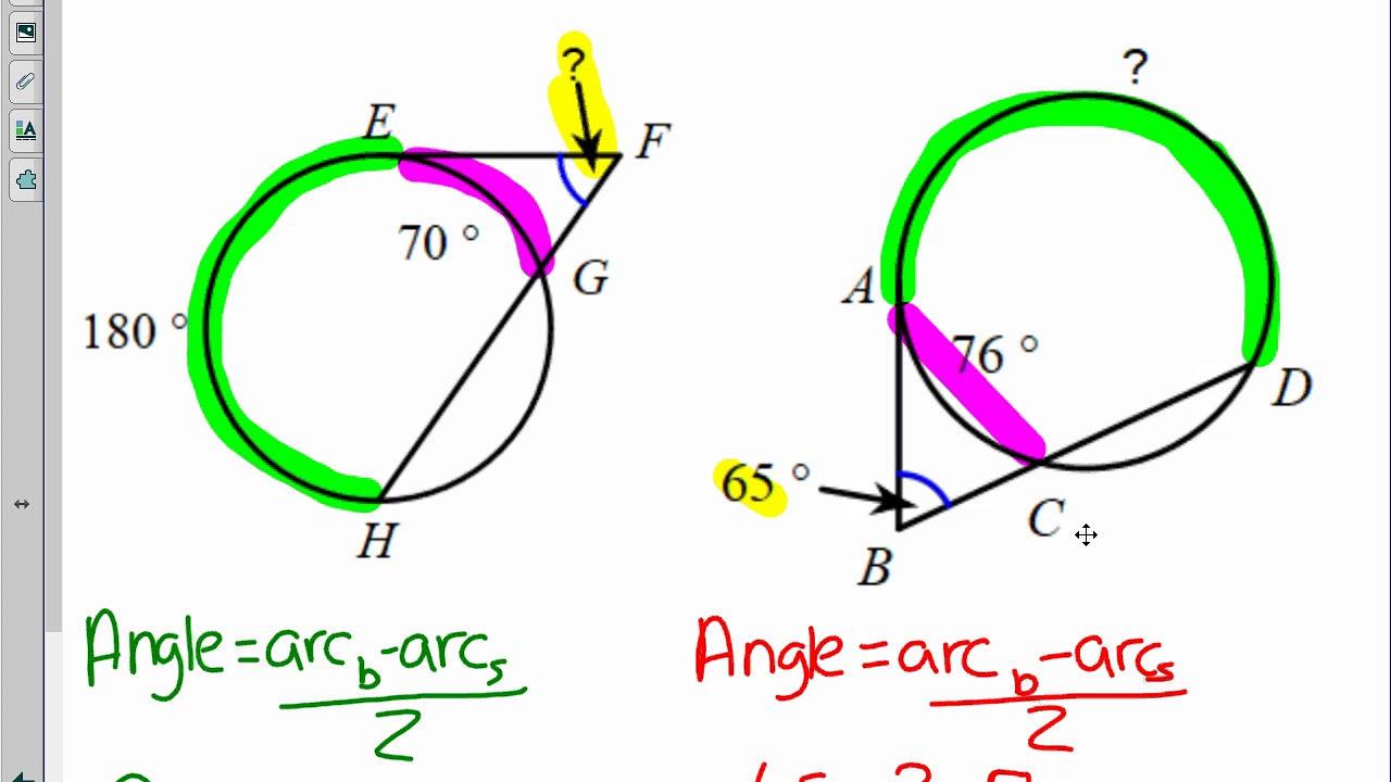 Unit 4 Lesson 4 Vertex Outside Circles - YouTube