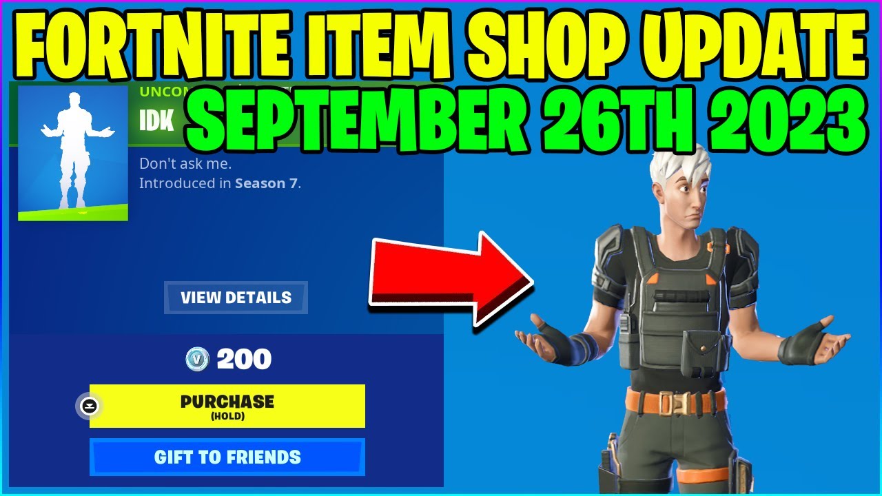 Fortnite Item Shop IDK EMOTE! + VERSA SKIN IS BACK! [September 26th ...
