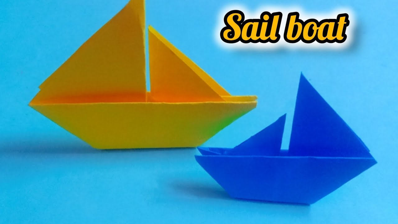 How to make a easy paper sail boat ⛵ || Easy origami paper boat ...