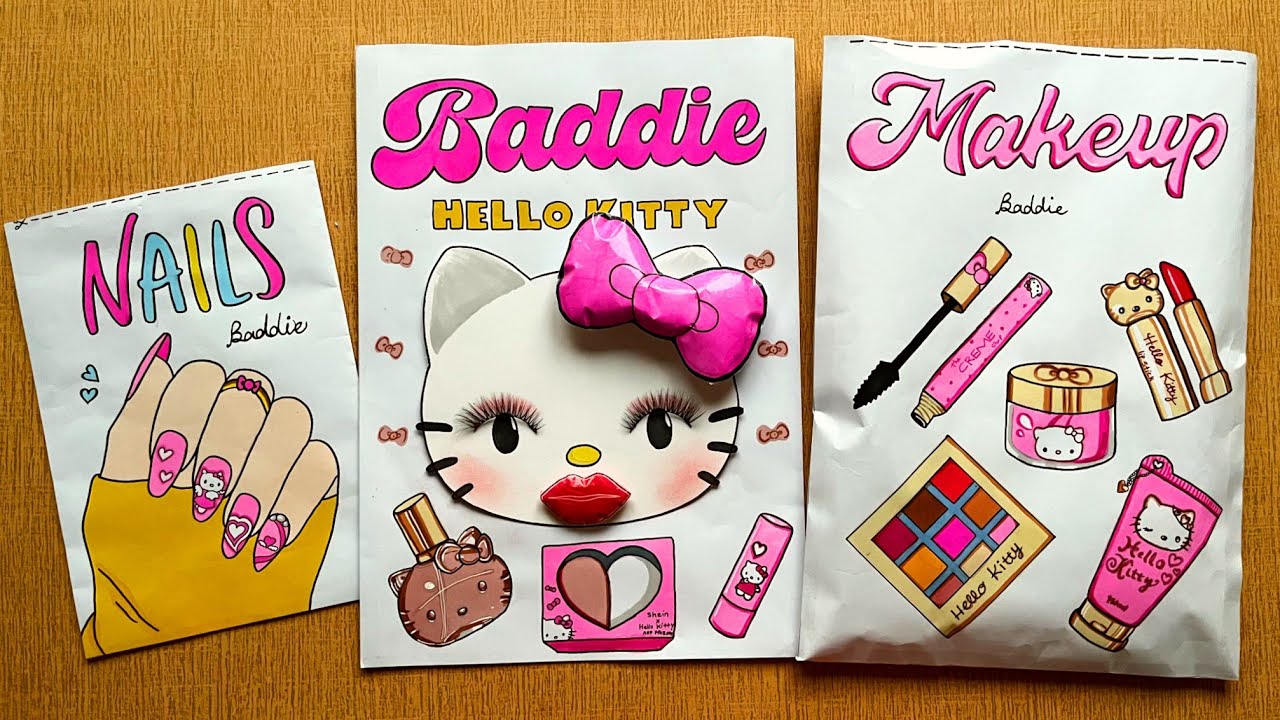 Hello Kitty Makeup baddie Blind bag Paper 💅 ASMR 💖 satisfying opening ...