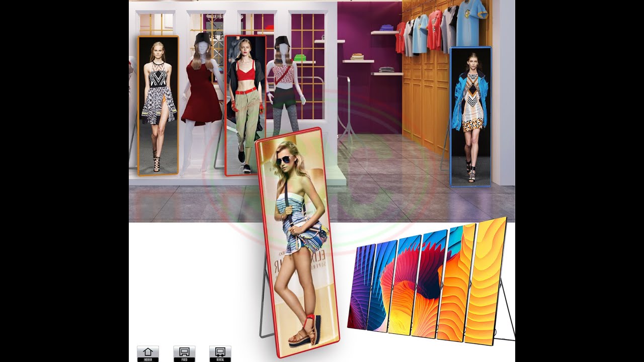 Ultra slim portable animation digital led poster stand for advertising ...