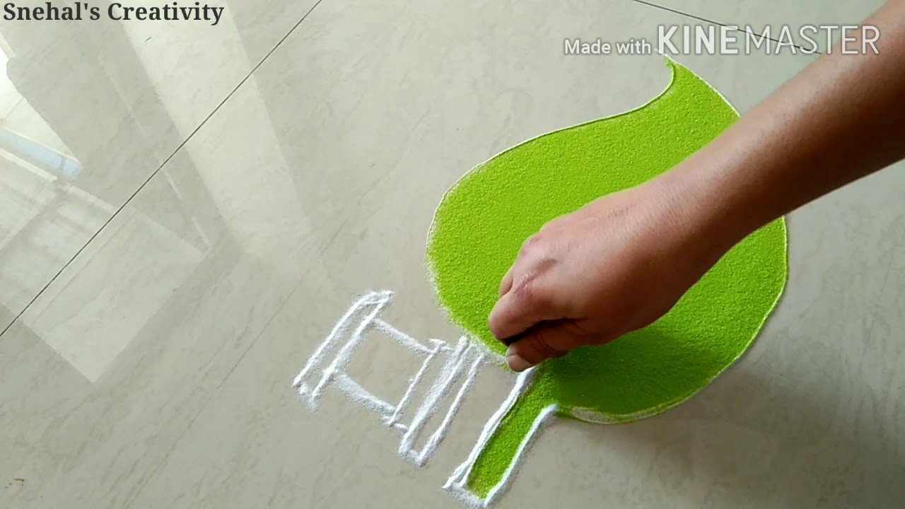 Very Simple & Beautiful Lord Vitthal Rangoli Design for Beginner ...