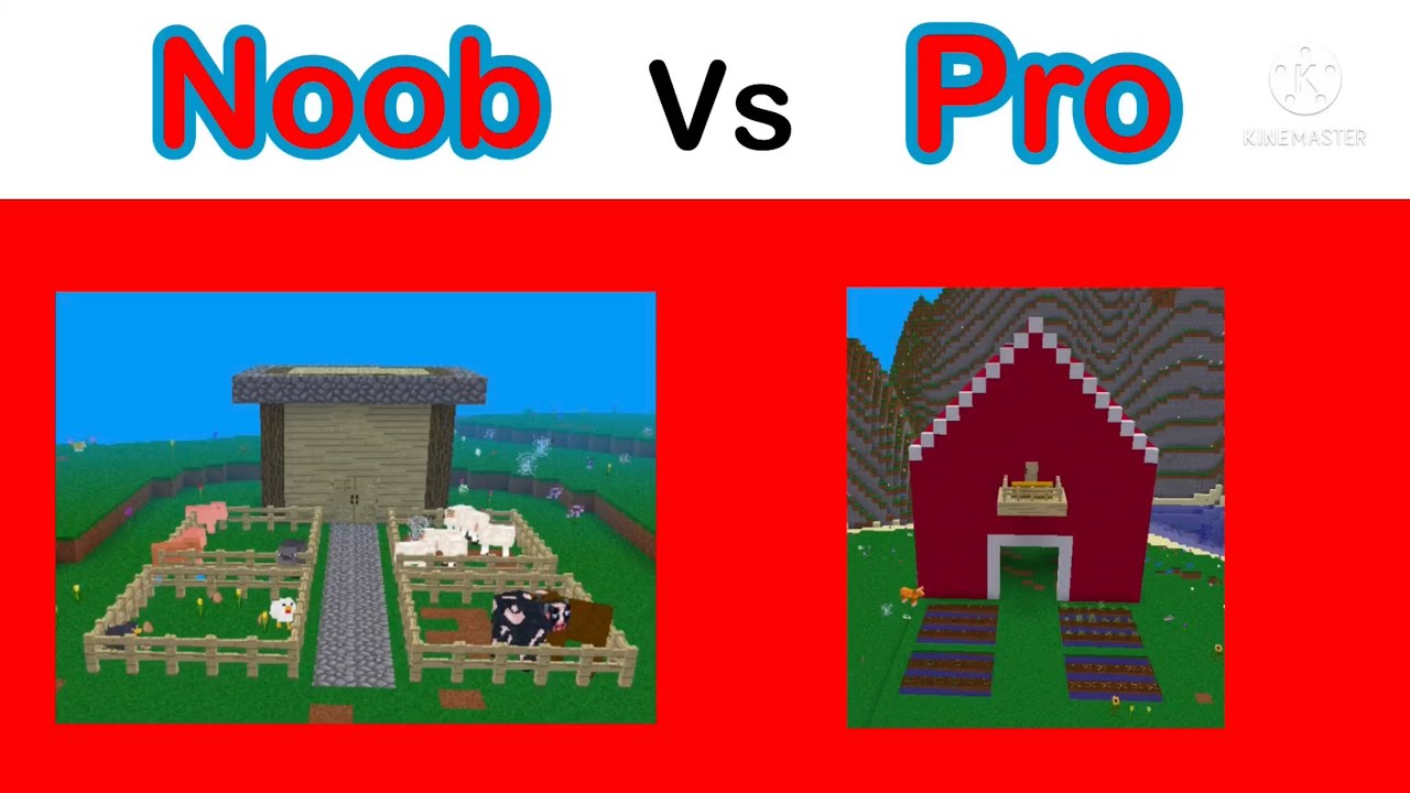 Multi craft: Noob vs Pro farm building challenge - YouTube
