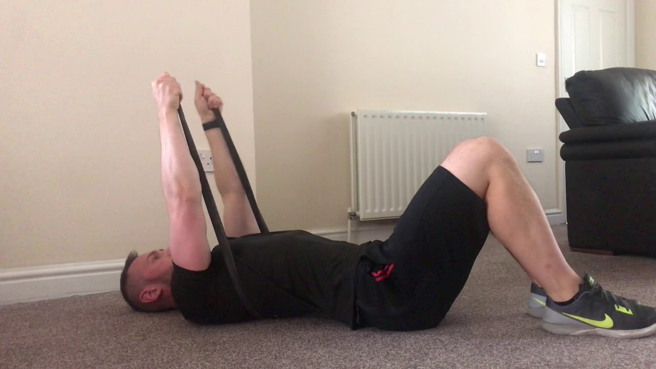 Lying Banded Chest Press - YouTube
