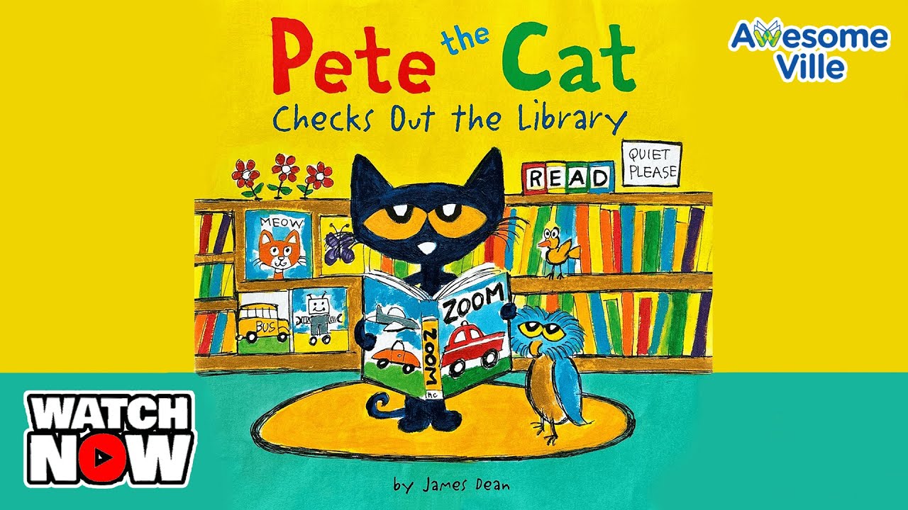 Pete the Cat Checks out the Library - Read aloud Story - YouTube