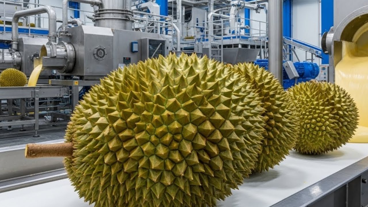 Inside High Tech Durian Frozen Pulp Processing Facility - YouTube